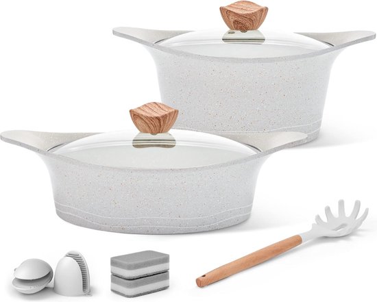 2-delige Pannenset - Braadpannen met Accessoires - Kookpotten - 24 ...