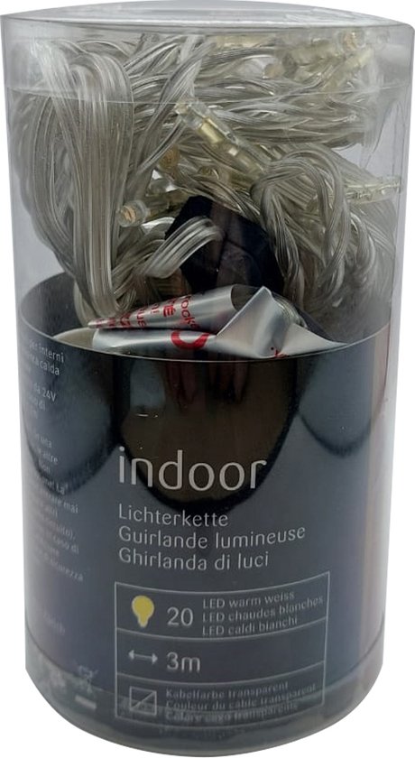 Kerstverlichting met trafo - 20 LEDs - Indoor - 3 meter - Transparante ...