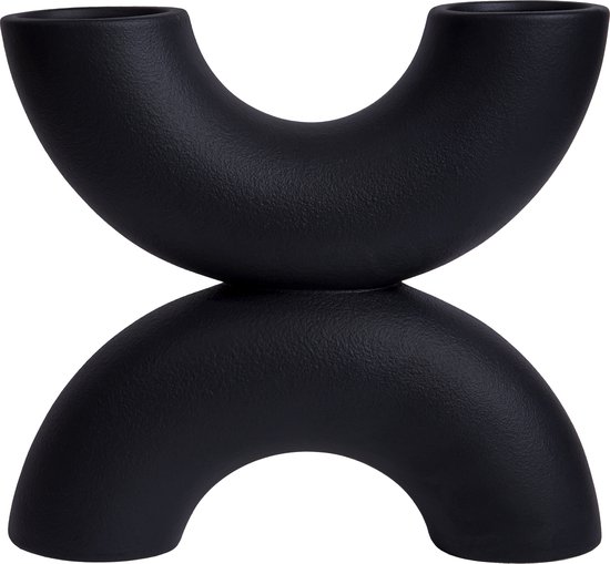 QUVIO Vaas – Bloemenvaas – Keramiek – Vaas zwart – Vazen – Vaas ...