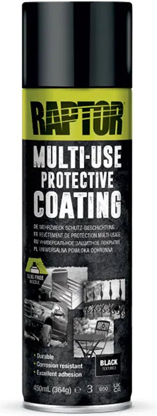 Raptor Liner Multi-Use Bedliner Coating ZWART spuitbus 450ml | bol