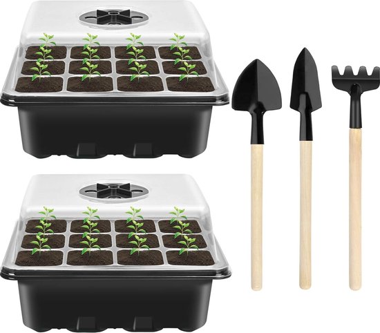2 stuks kamerbroeikas, kweekset, kweekschaal met deksel, kunststof ...