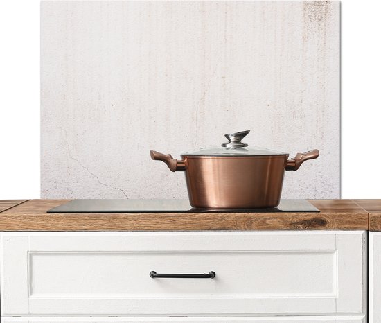 Spatscherm keuken 80x55 cm - Kookplaat achterwand Beton - Muur - Wit ...