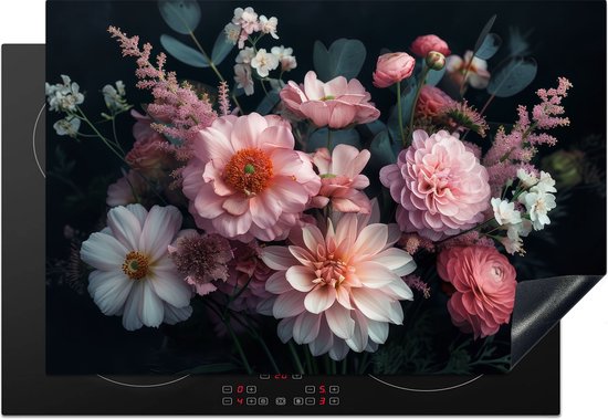 KitchenYeah® Inductie beschermer 74x48 cm - Bloemen - Roze - Natuur ...