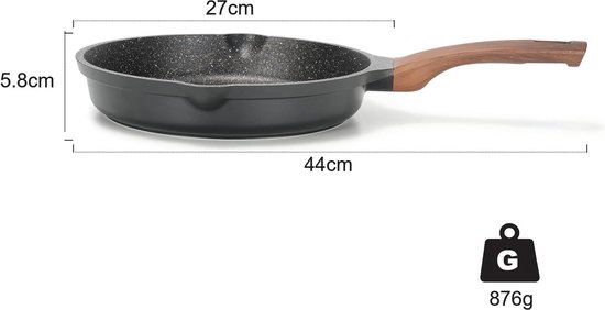Bakpannen inductie met Antiaanbaklaag 24cm, Omelet Pan Bakpanne Braadpannen Koekenpan,... | bol