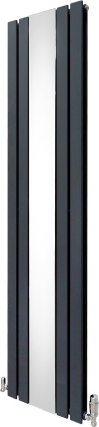 Platte Spiegel Radiatoren & TRV Chroom Kleppen - 1800mm x 425mm - Grijs ...
