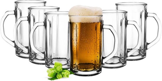Glasmark Bierglazen - Bierpullen - transparant glas - 6x stuks - 500 ml - Oktoberfest | bol