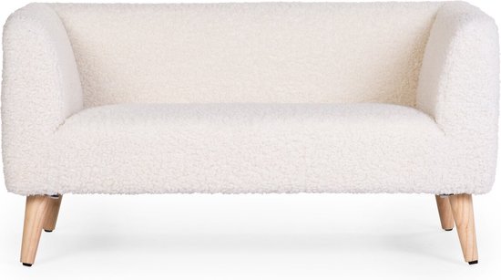 Childhome Kinderbankje - Teddy bankje voor kinderen - Ecru - 88 x 44 x ...