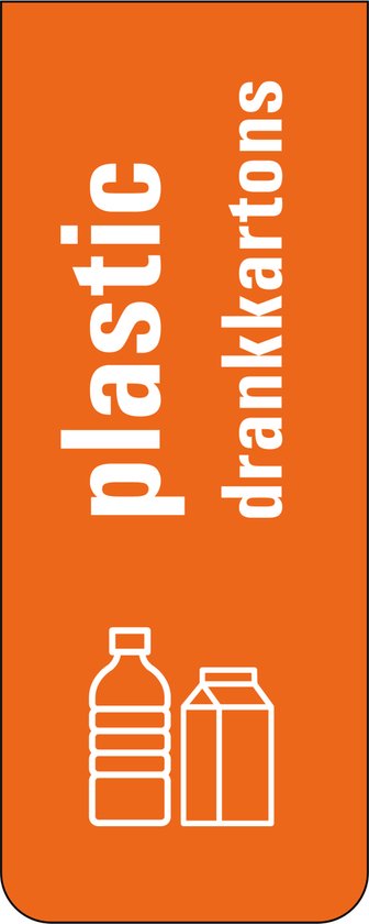 Plastic afval sticker - 160 x 65 mm | bol