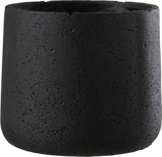 J-Line bloempot Potine - cement - zwart - large - Ø 19 cm | bol