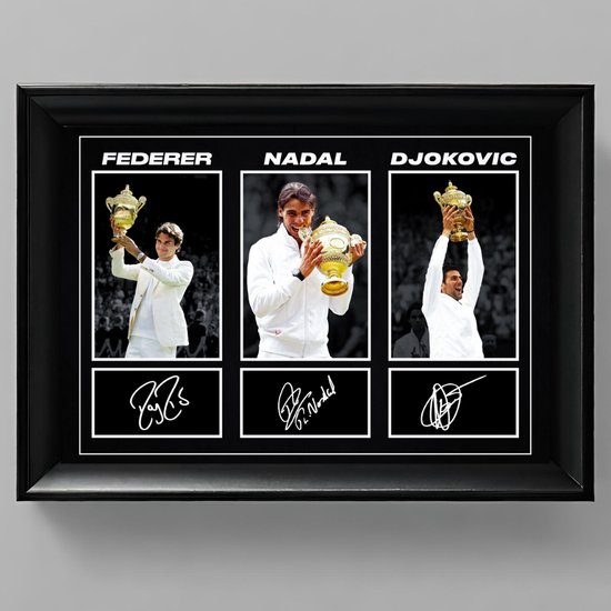 Rafael Nadal, Novak Djokovic & Roger Federer Ingelijste Handtekening ...