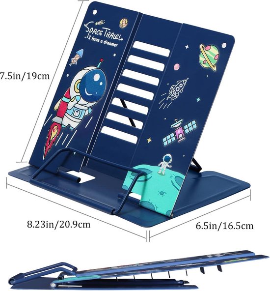 Desktop Book Stand Holder Collapsible Ergonomic Bookstand with Paper ...