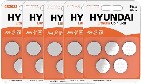 Hyundai Batteries - Lithium CR2032 Knoopcel batterijen - 25 stuks | bol