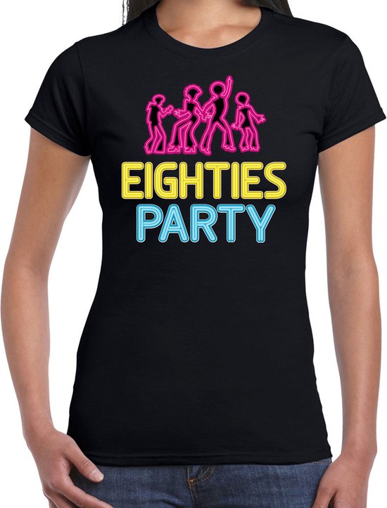 Bellatio Decorations Verkleed shirt dames - eighties party - zwart - neon - jaren 80 -... | bol