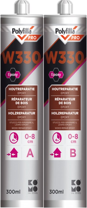 PolyFilla Pro W330 2K Houtreparatie Epoxy 0-8 Cm Set 600 Ml ...