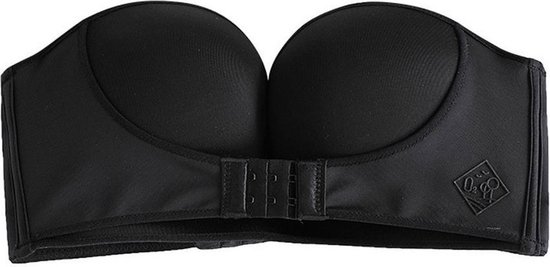 Strapless push-up bh, extra knoopsluiting aan de voorkant - zwart | bol