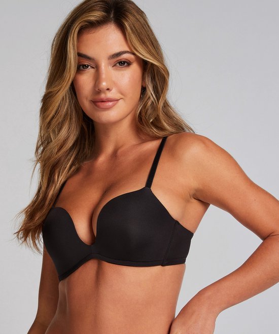 Hunkemöller Dames Lingerie Voorgevormde push-up beugel bh Deep-V - Zwart - maat B70 | bol