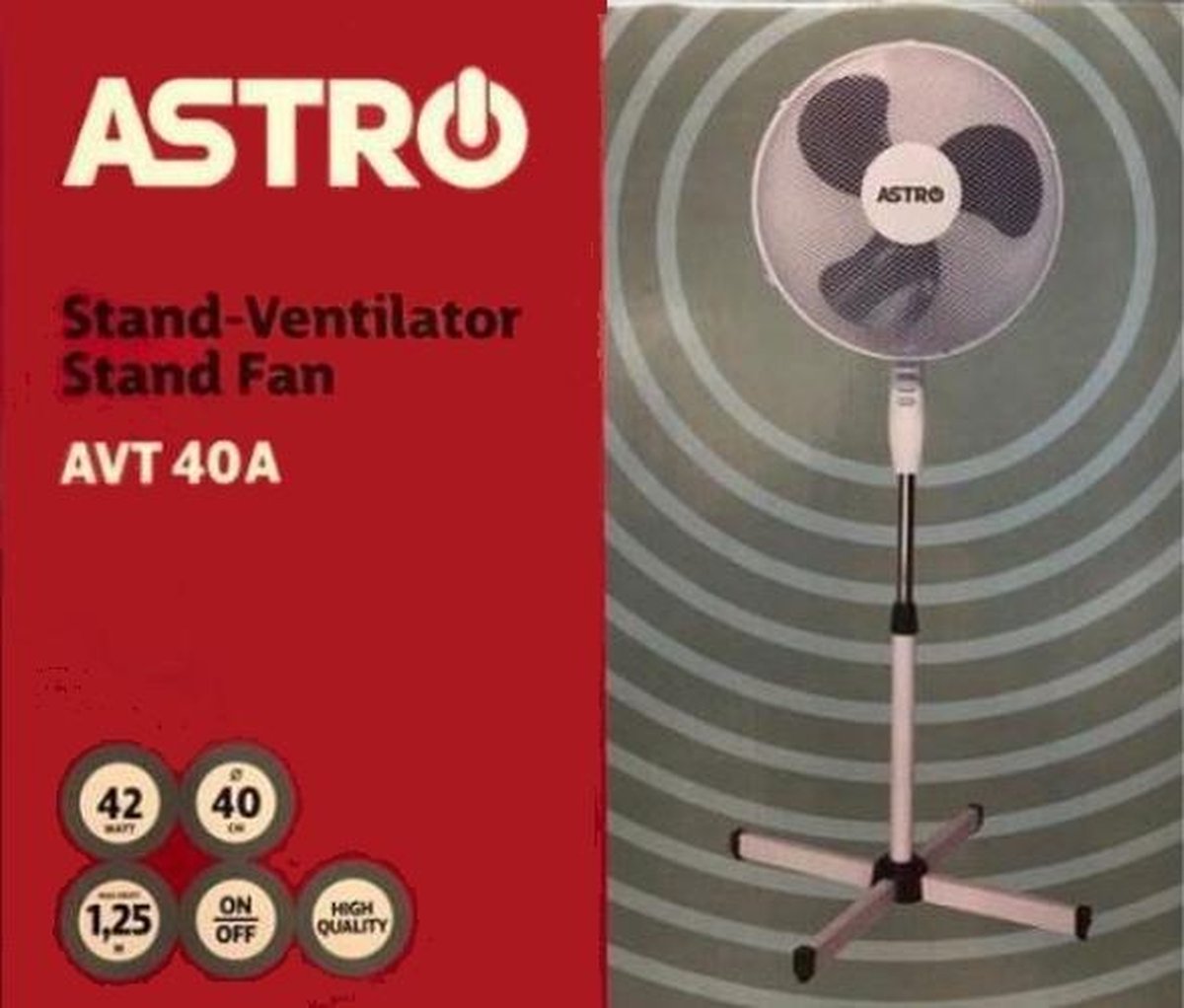 Astro Electronics AVT40-1 ventilator staand - Grijs | bol.com