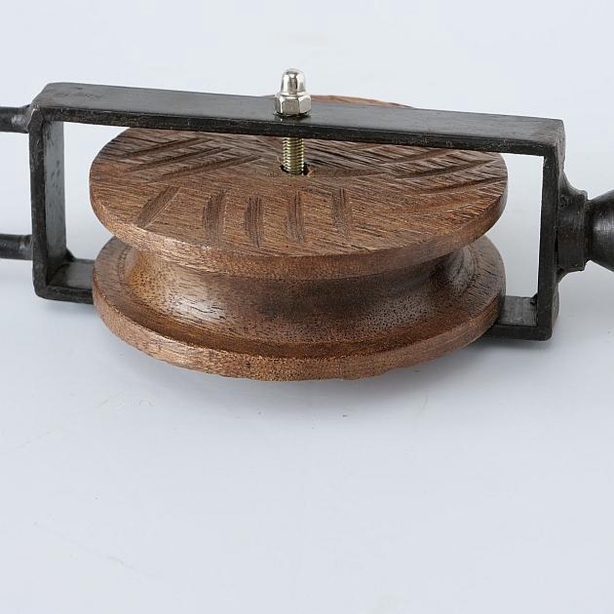 Katrol - 57cm - Decoratie - Bruin - Gietijzer - industrieel - incl ...