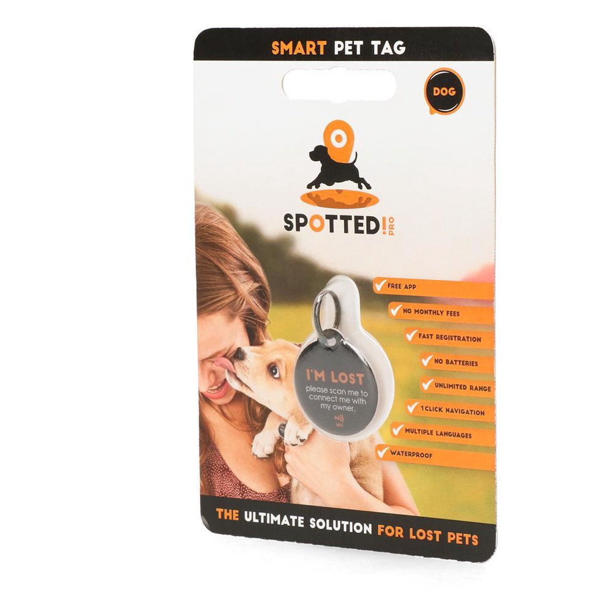 Spotted! Pro Smart Pet Tag – Dierenpenning – QR code – NFC chip – Voor ...