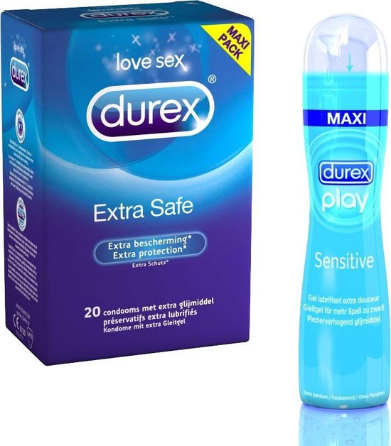 Durex Extra Safe - 20 stuks & Durex Sensitive 100 ml | bol.com