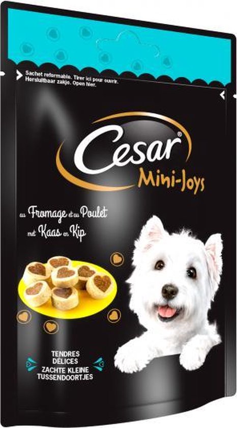 Cesar Pouch Mini Joys - Kaas - Hondenvoer - 6 x 100 g | bol