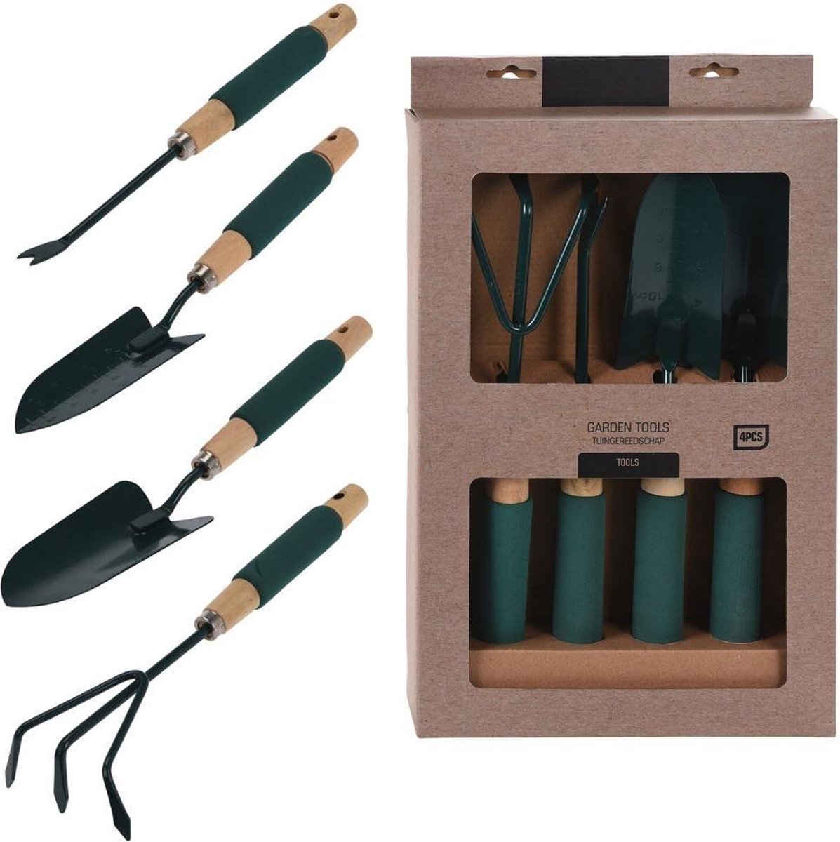 Orange85 Tuingereedschap Set van 4 - Schep - Hark - Cultivator - Metaal ...