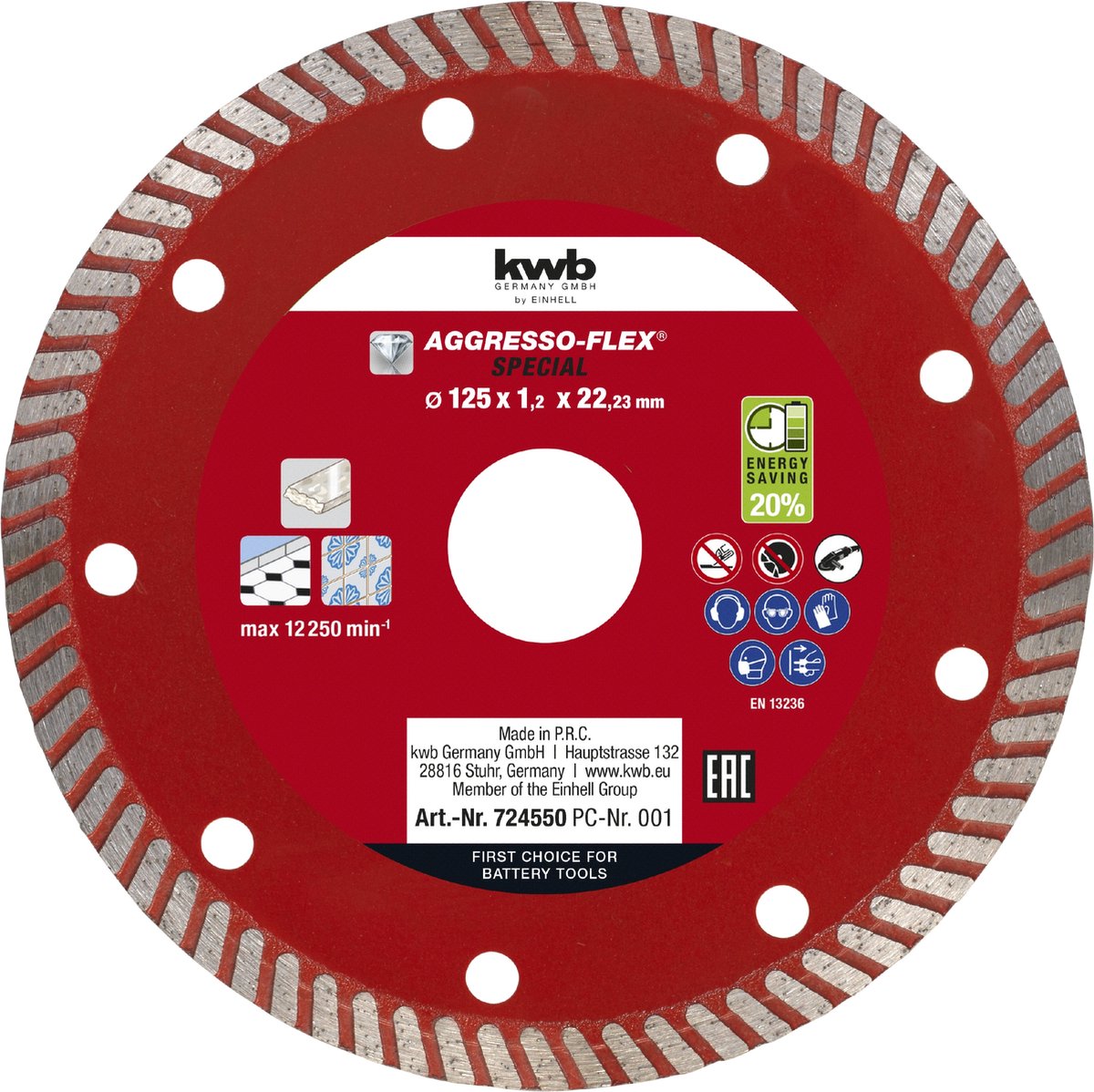 Disque diamant EINHELL pour meuleuse d'angle et tronçonneuse - 125mm ...