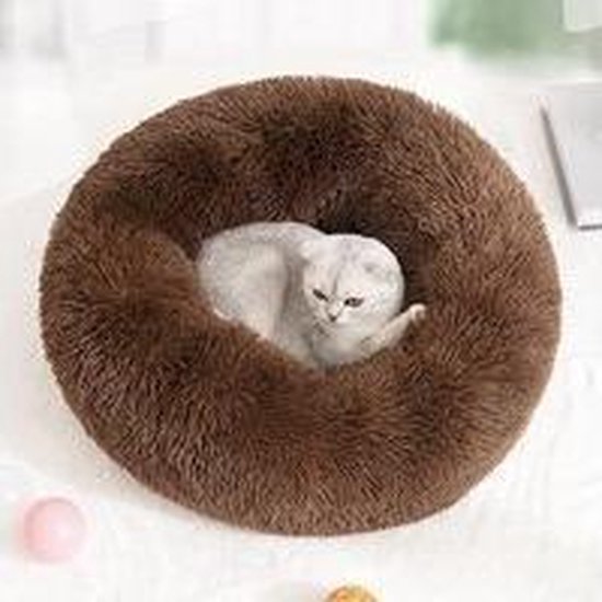 Fluffy donut mand - hondenmand - kattenmand - pluche - wasbaar - zacht ...