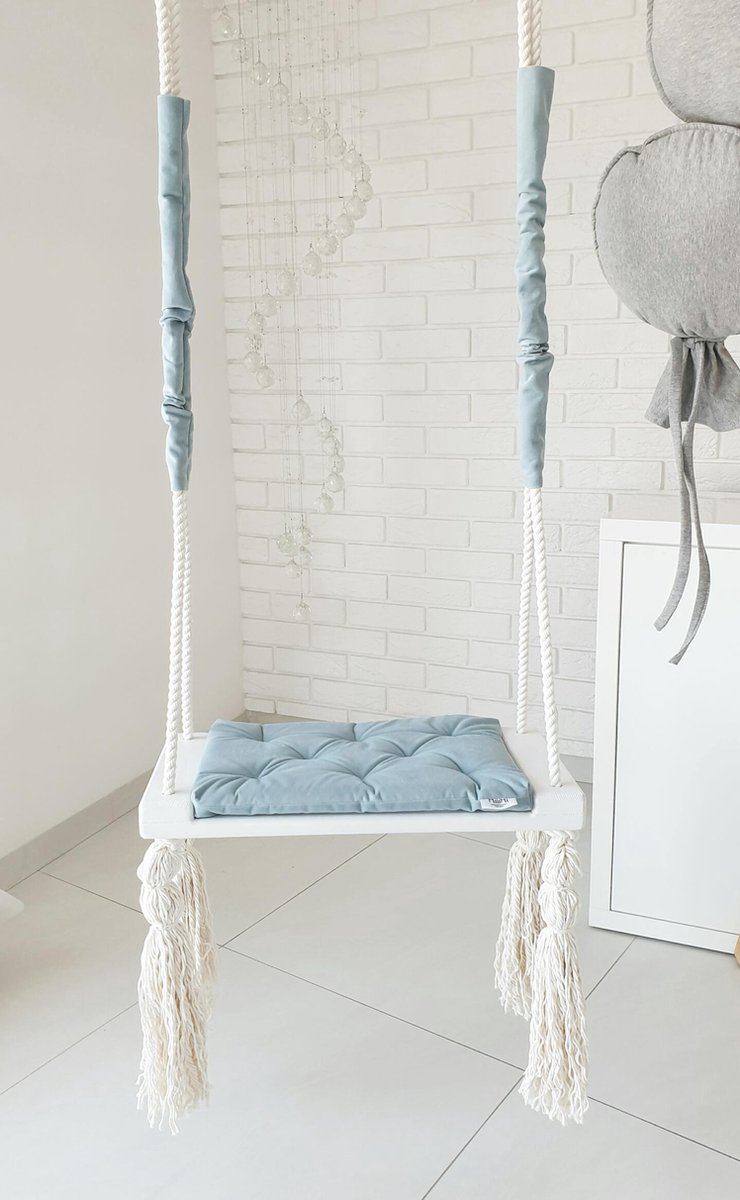 Junior schommel Pastel mintgroen met witte plank voor binnen | bol.com