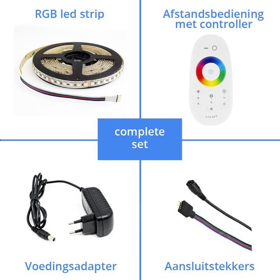 Led strip 3 meter RGB Pro 360 Leds- Complete set | bol