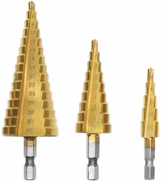 Boorset, Stappenboor Set - Trapboor Stappenboren | bol