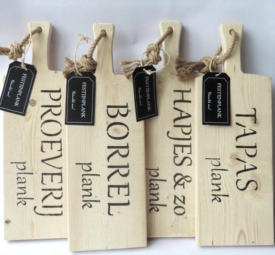 Steigerhouten "Proeverij plank", 80 cm.| tapasplank | serveerplank ...