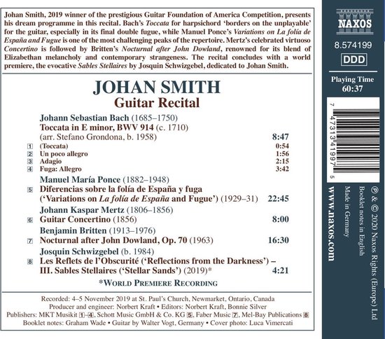 Johan Smith - Johan Smith Guitar Laureate Recital (CD), Johan Smith ...