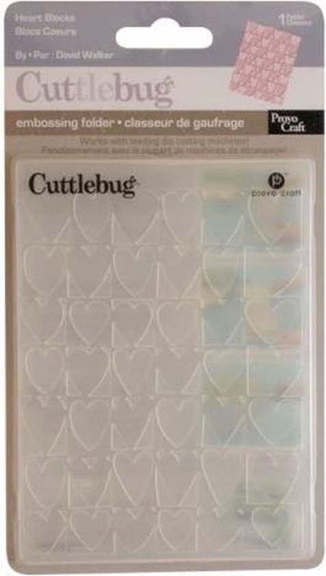 Cuttlebug embossing folder 10,8x14,6cm heart blocks | bol