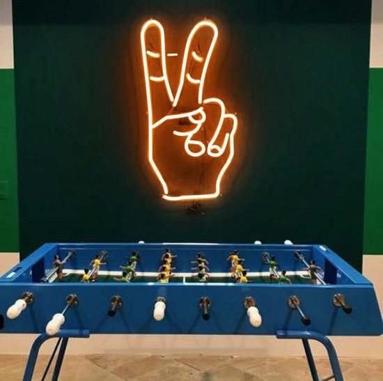 Hand Peace Neon LED Light Sign Lamp Verlichting Licht Bord Winkel ...