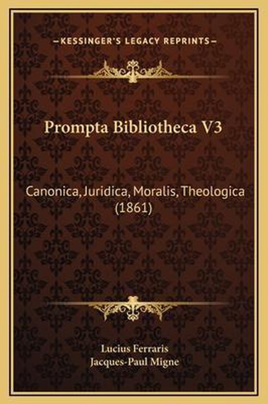 Prompta Bibliotheca V3, Lucius Ferraris | 9781169366909 | Boeken | bol