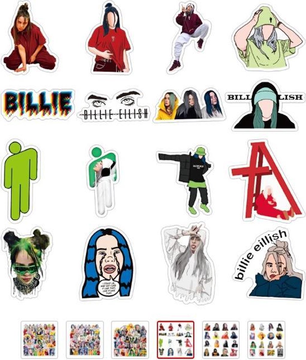 Billie Eilish stickers - 100 stuks - DIY voor laptop, muur, deur ...