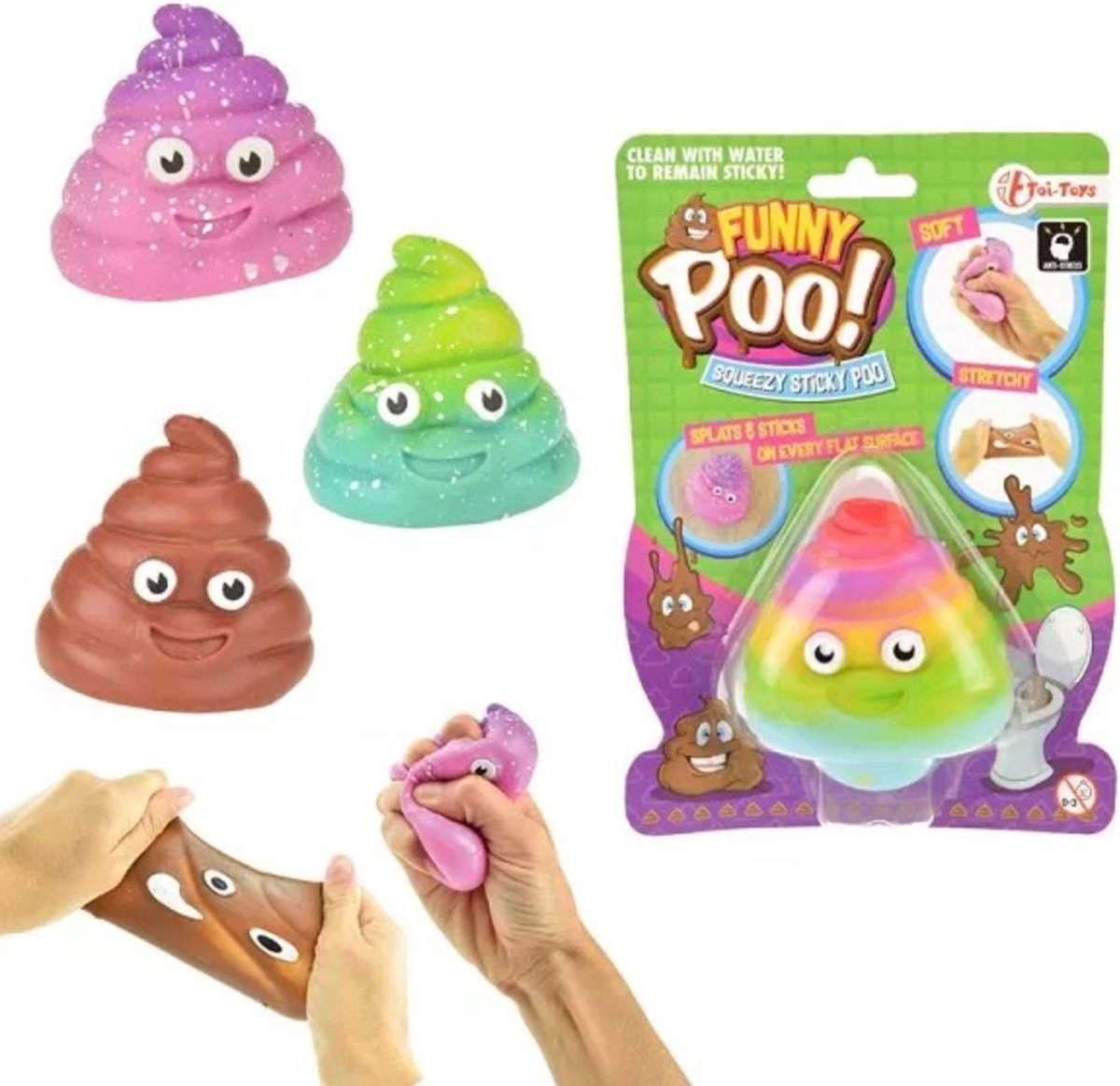 Drol Emoji Squeezy splat bal - Galaxy regenboog - 1 verpakking | bol.com