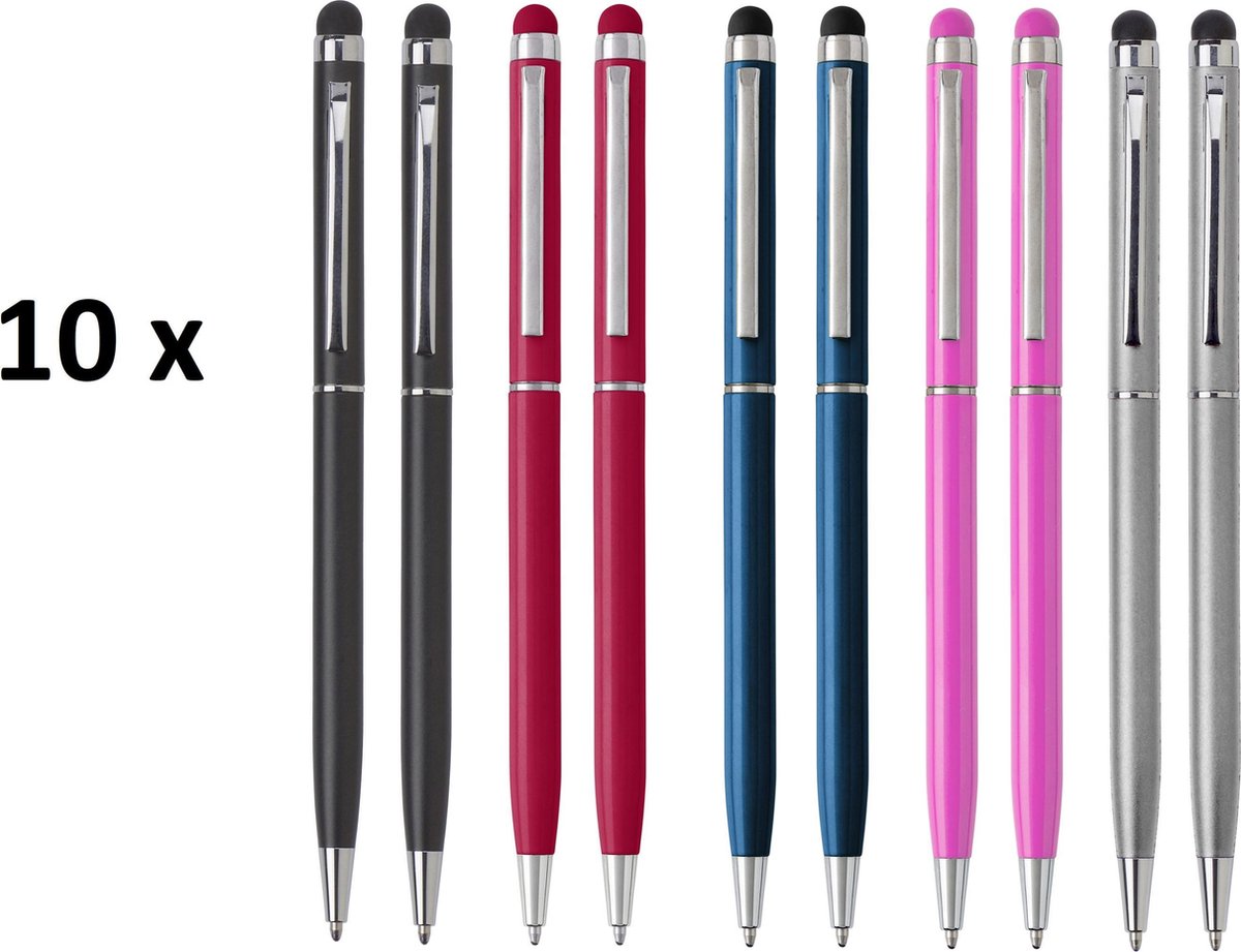 Set van 10, Slank en elegant ontwerp Aluminium Balpennen ...