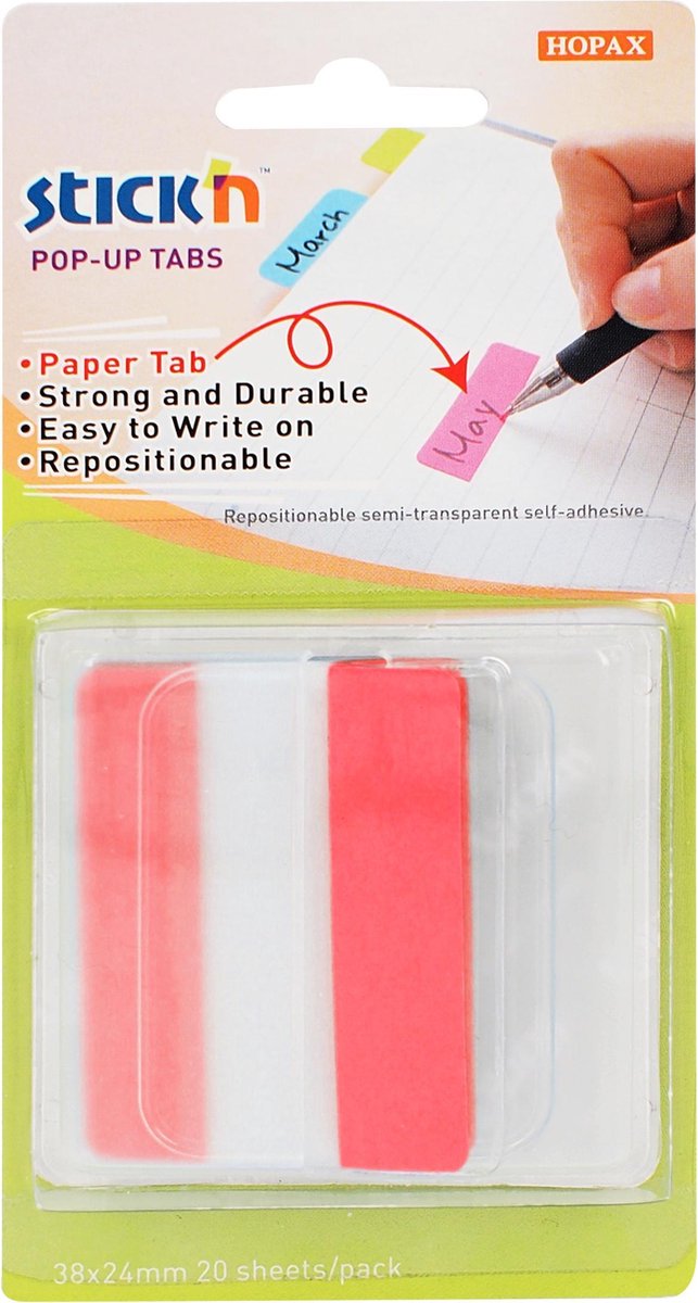 Stick'n Papieren beschrijfbare index tabs - extra stevig - 38x50mm, 10 ...