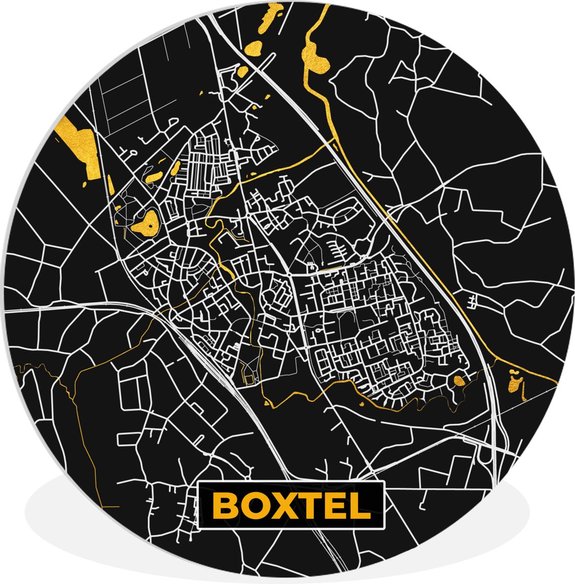 Wall Circle - Wall Circle Indoor - Boxtel - Or - City Map - Map - Map - ⌀ 140 cm -... | bol.com