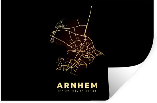 Muurstickers - Sticker Folie - Stadskaart - Arnhem - Plattegrond ...