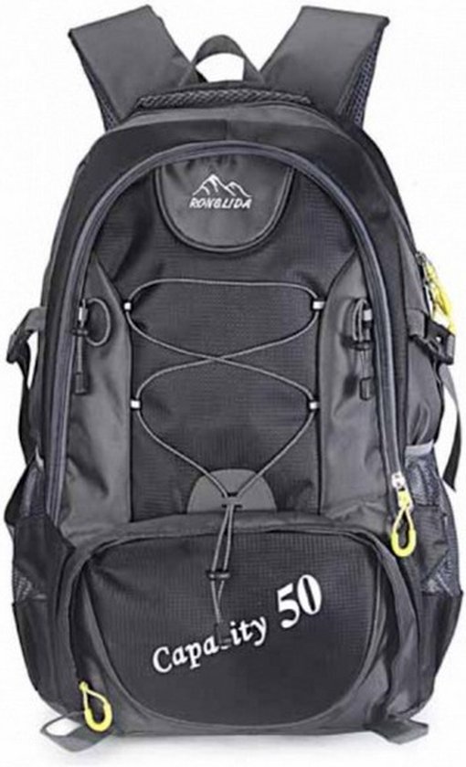 rugzak Trekking Ronglida 50 liter polyester zwart/grijs | bol
