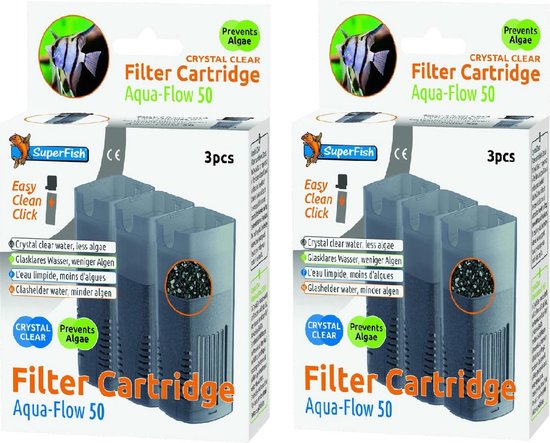 SuperFish AquaFlow 50 Crystal Clear Cartridge - Aquariumfilter - 2 x 3 ...