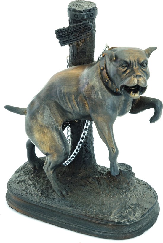 Statue de chien avec collier sur poteau - Statue de chien décorative ...