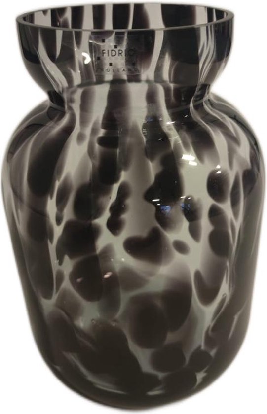 Fidrio vaas Florence clear black dots - Decoratieve vaas - Fidrio ...