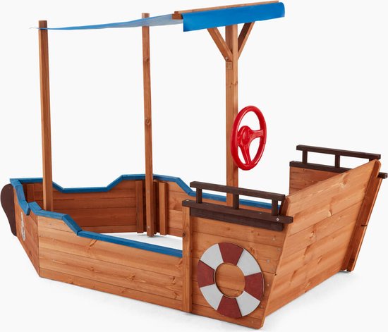 Zandbak boot MUD BOX met dak - met opbergvak (160 x 103cm) | bol