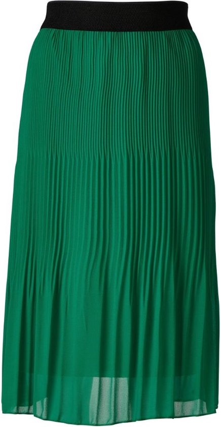 Dames plisse rok uni met elastische brede tailleband - groen - kort ...
