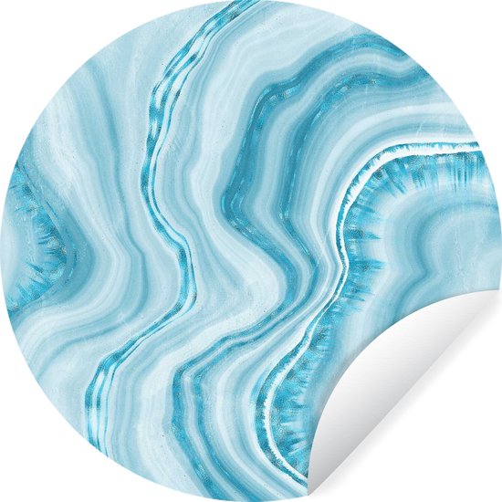 WallCircle - Muurstickers - Behangcirkel - Marmer - Wit - Patronen - 100x100 cm -... | bol