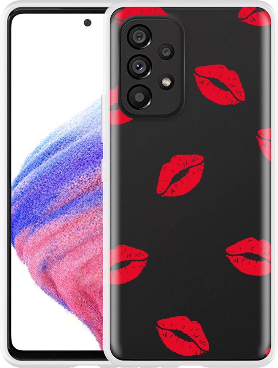 Cazy Hoesje geschikt voor Samsung Galaxy A53 - Red Kisses | bol